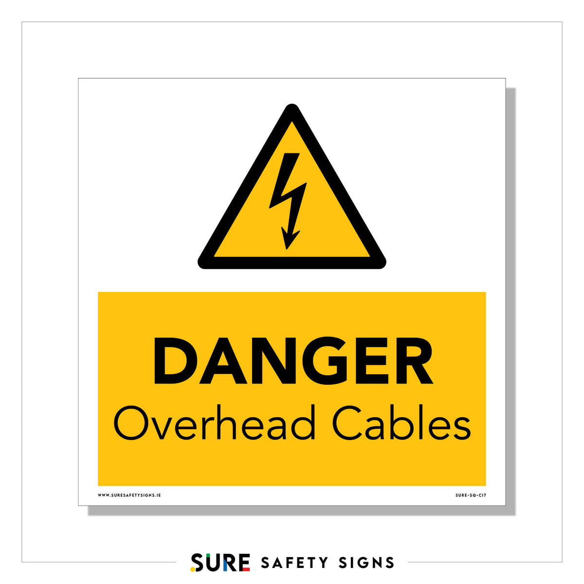 DANGER Overhead Cables Sign — Sure Safety Signs