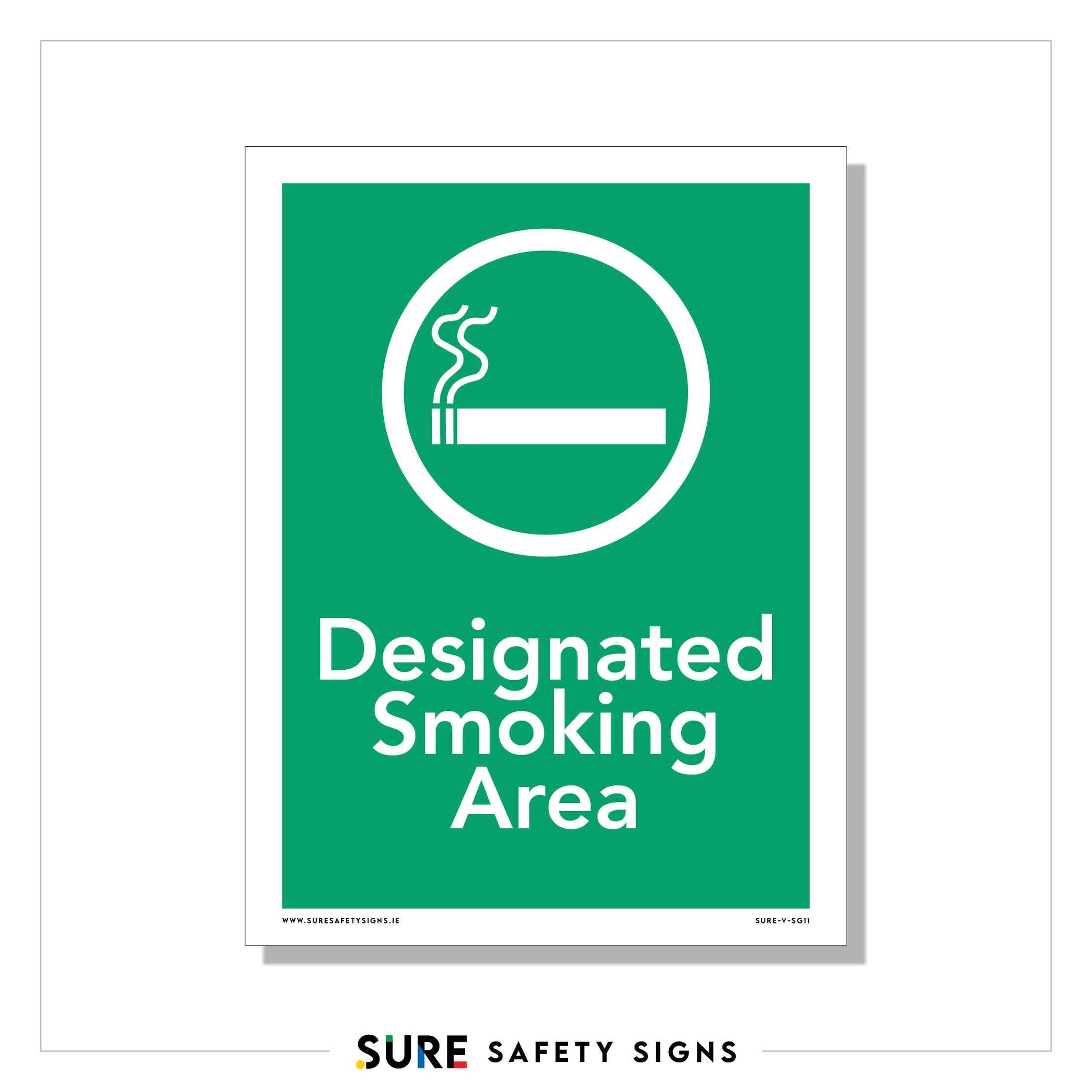 Designated Smoking Area Sign — Sure Safety Signs