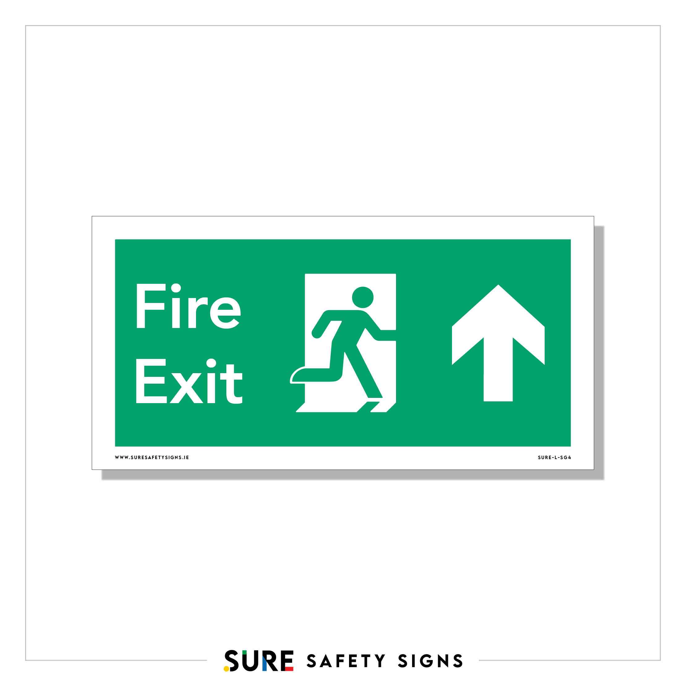 Fire Exit Sign with Upward Arrow — Sure Safety Signs