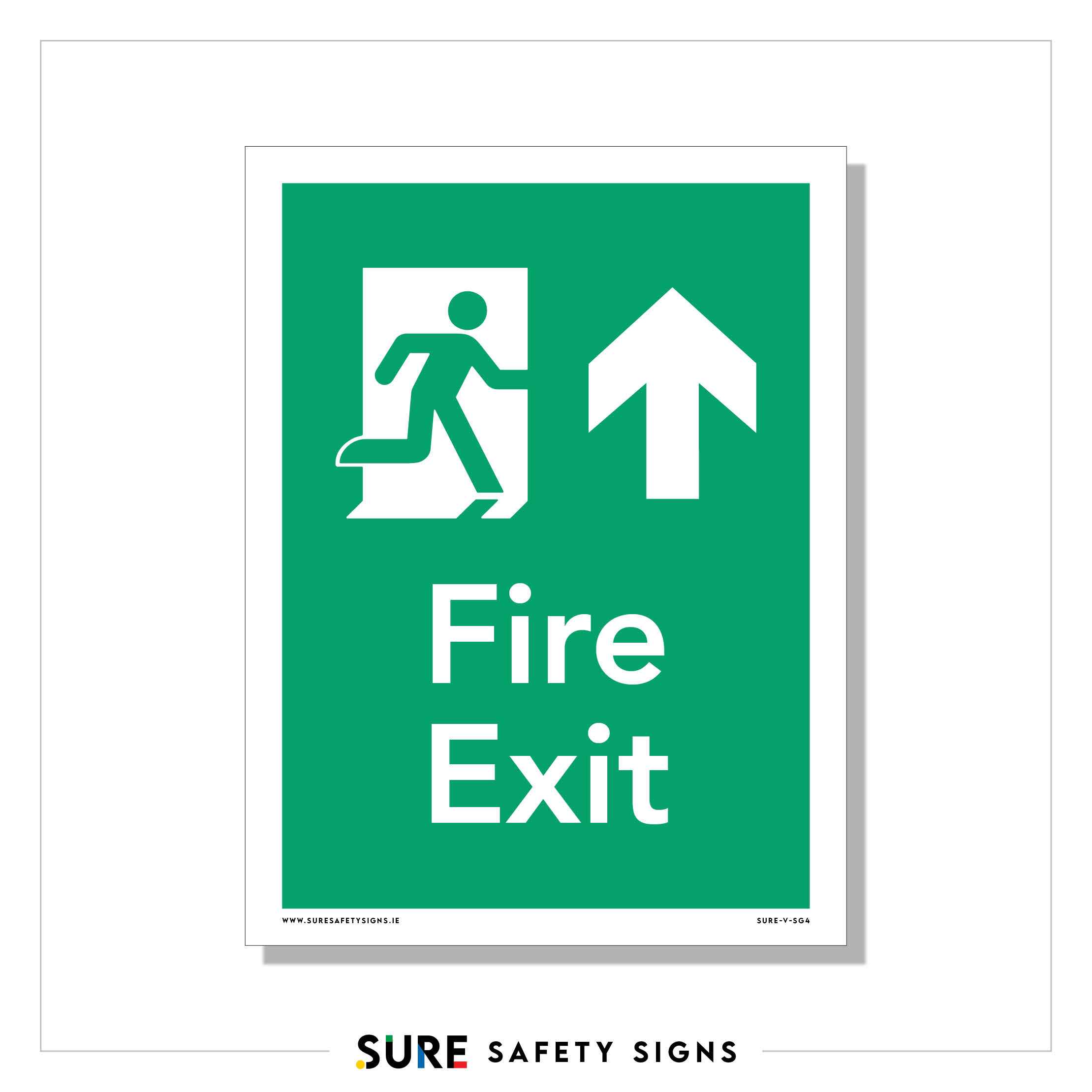 Fire Exit Sign with Upward Arrow — Sure Safety Signs
