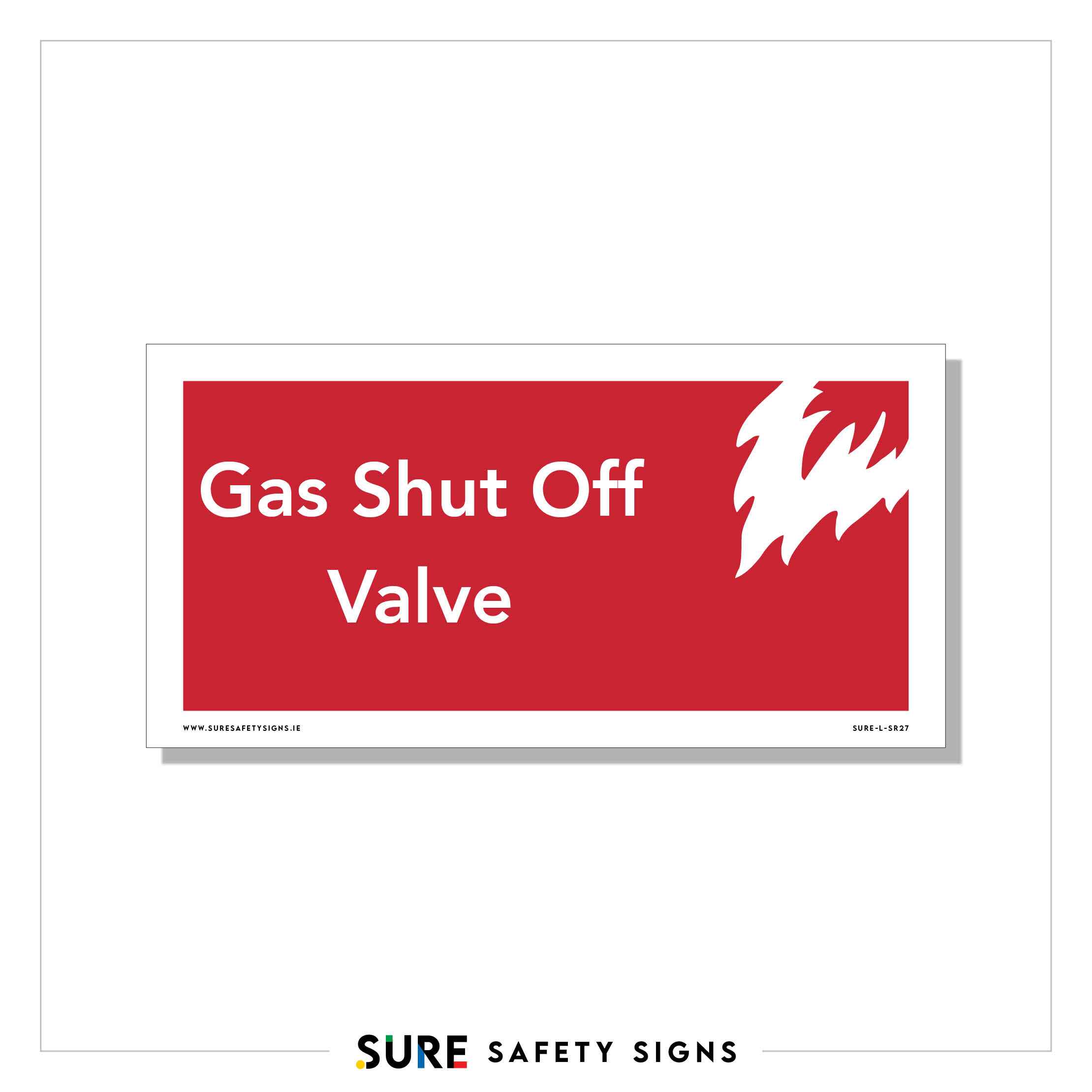 Gas Shut Off Valve Sign — Sure Safety Signs