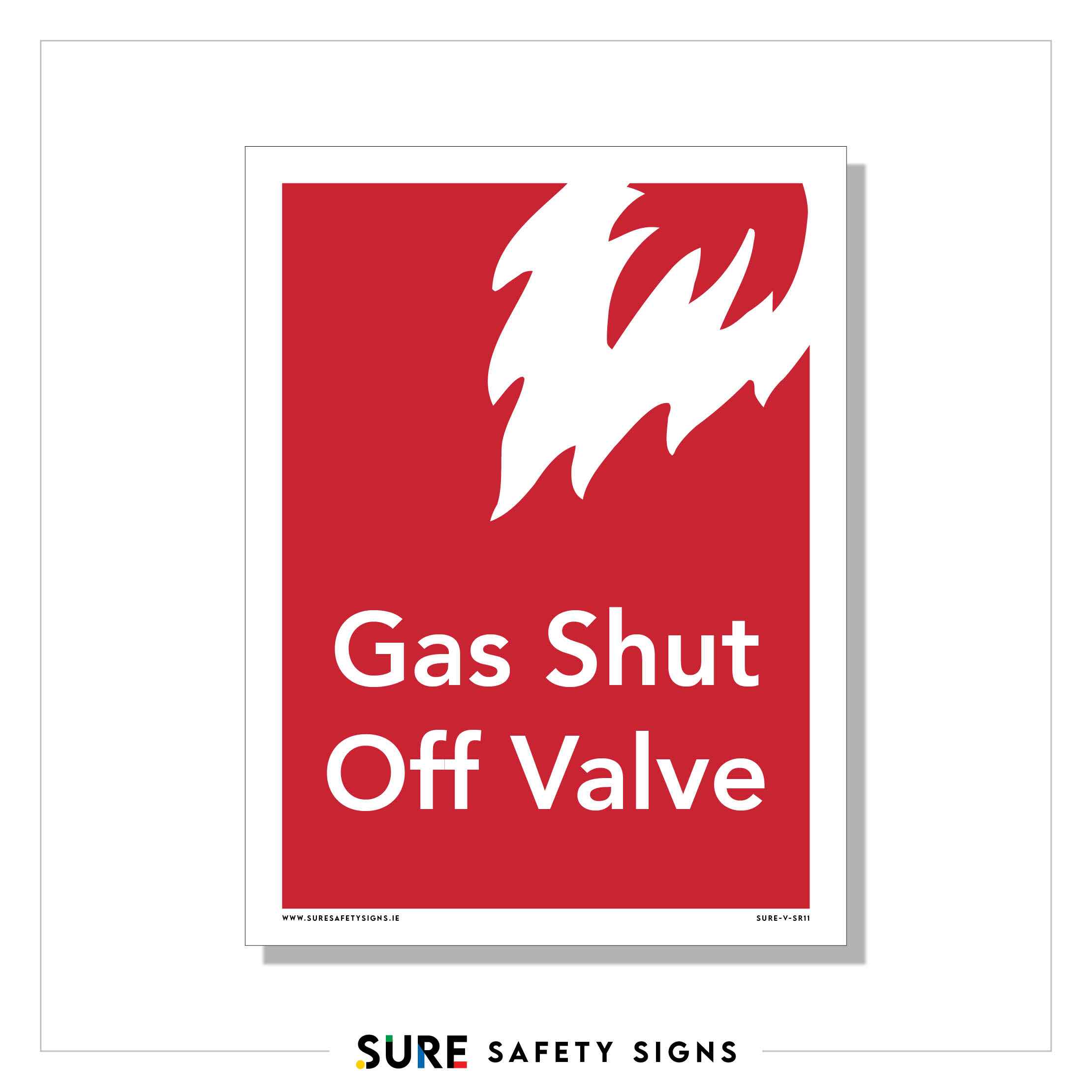 Gas Shut Off Valve Sign — Sure Safety Signs