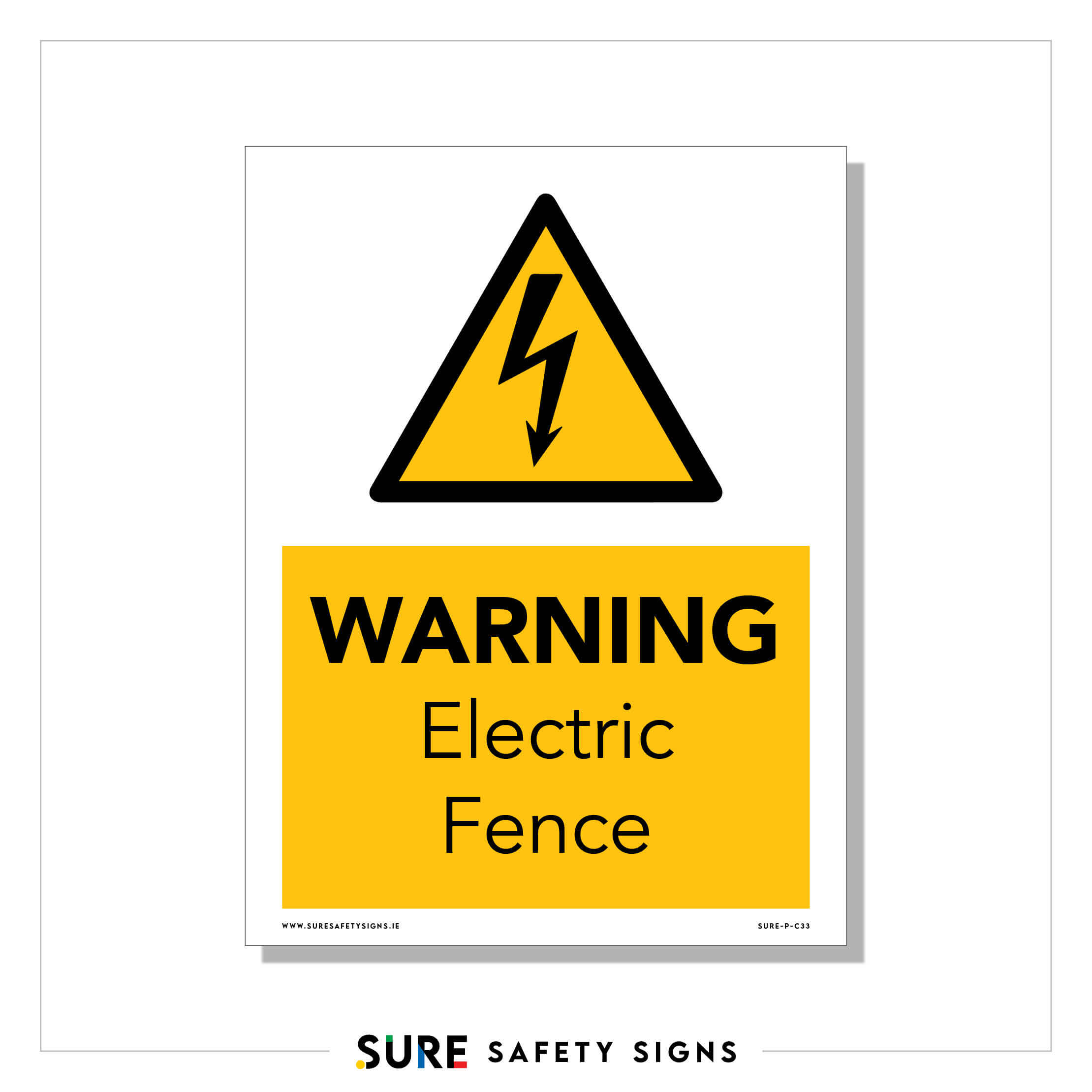 WARNING Electric Fence Sign — Sure Safety Signs